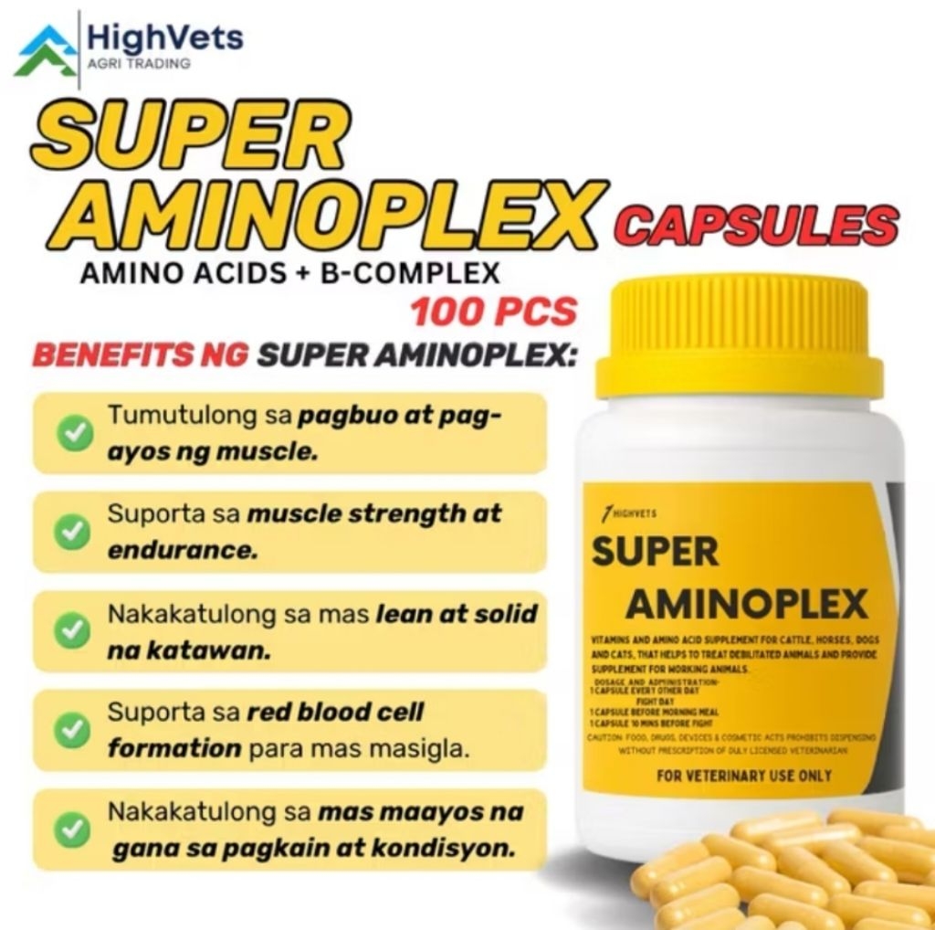Super Aminoplex Capsule - Gamefowl And Animal Conditioning Support. For ...