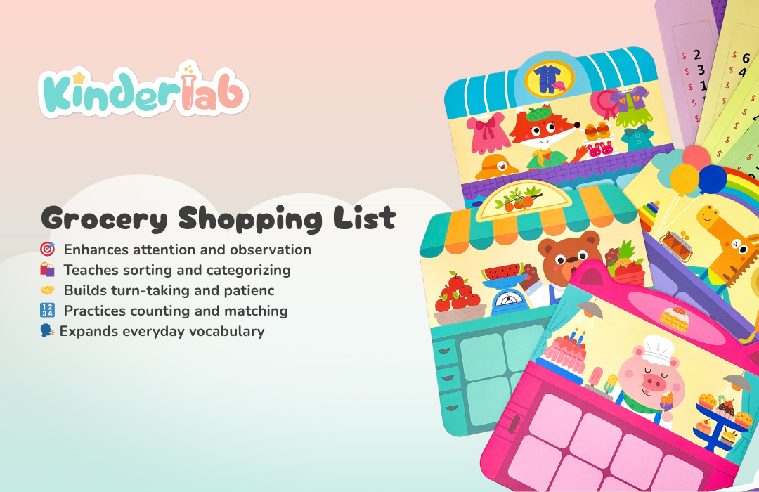 Kinderlab Shopping List Sorting & Matching Game for Kids Educational ...