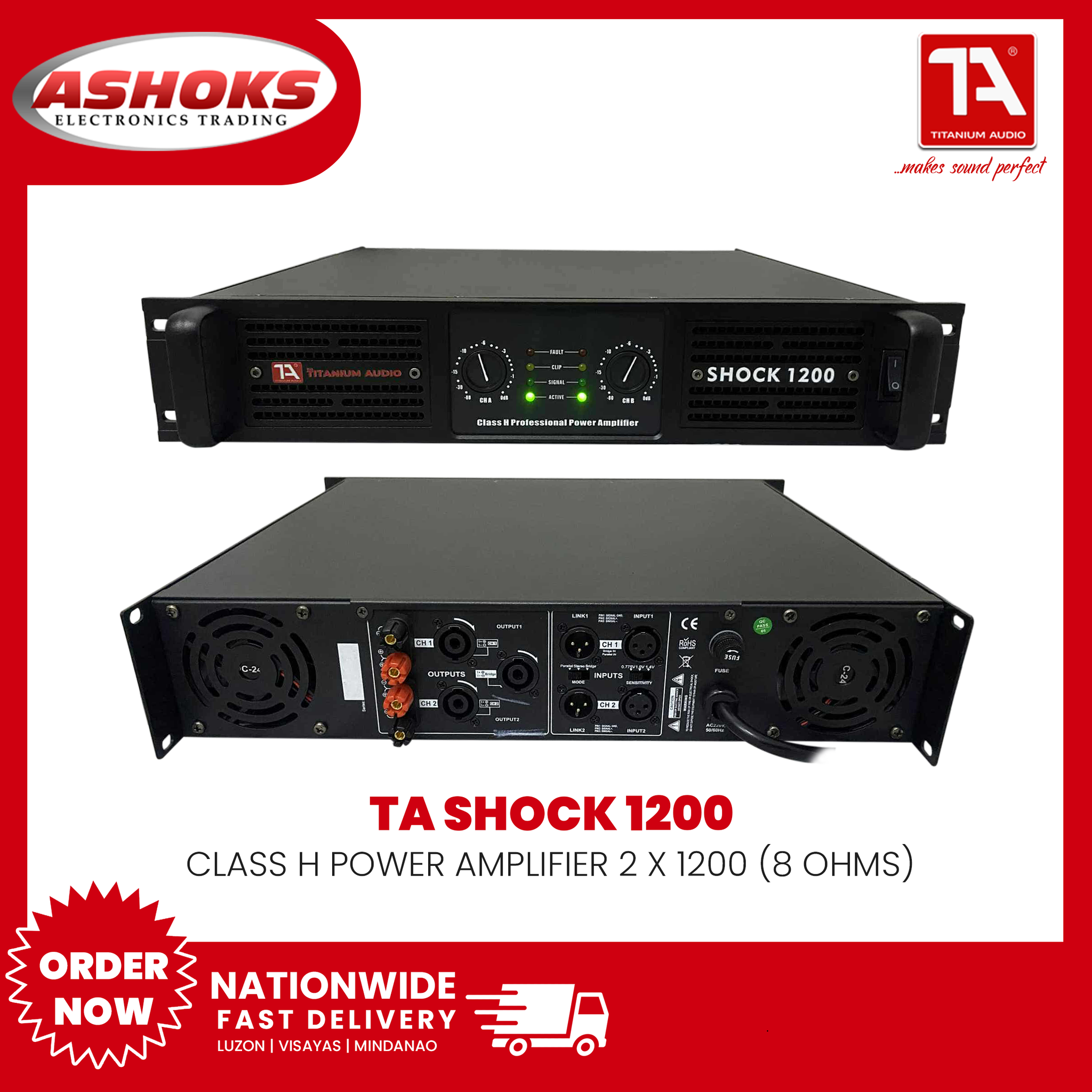 Titanium Audio Shock 1200 Amplifier Class H Power Amplifier | Shock ...