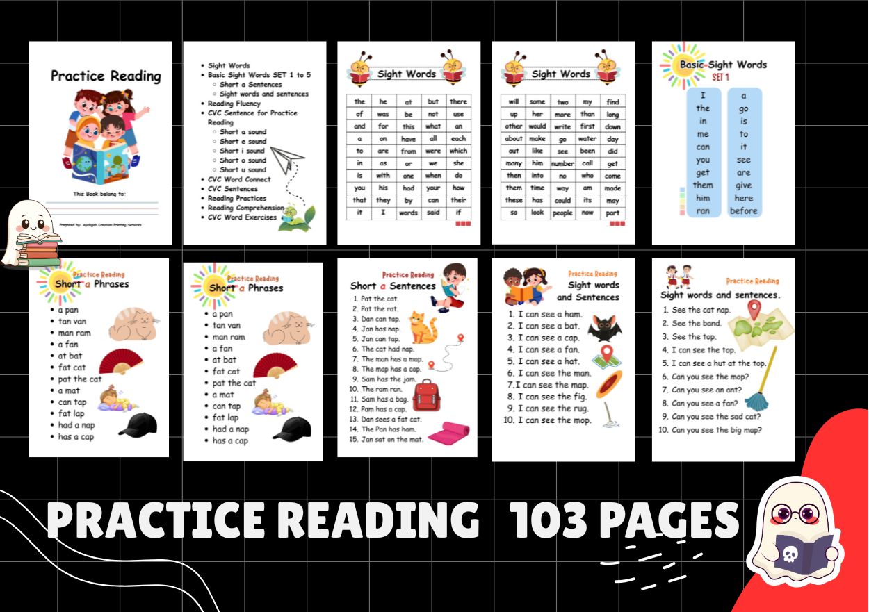 100+ pages English Reading Books for Kids (3–7 yrs) Beginner Level CVC ...
