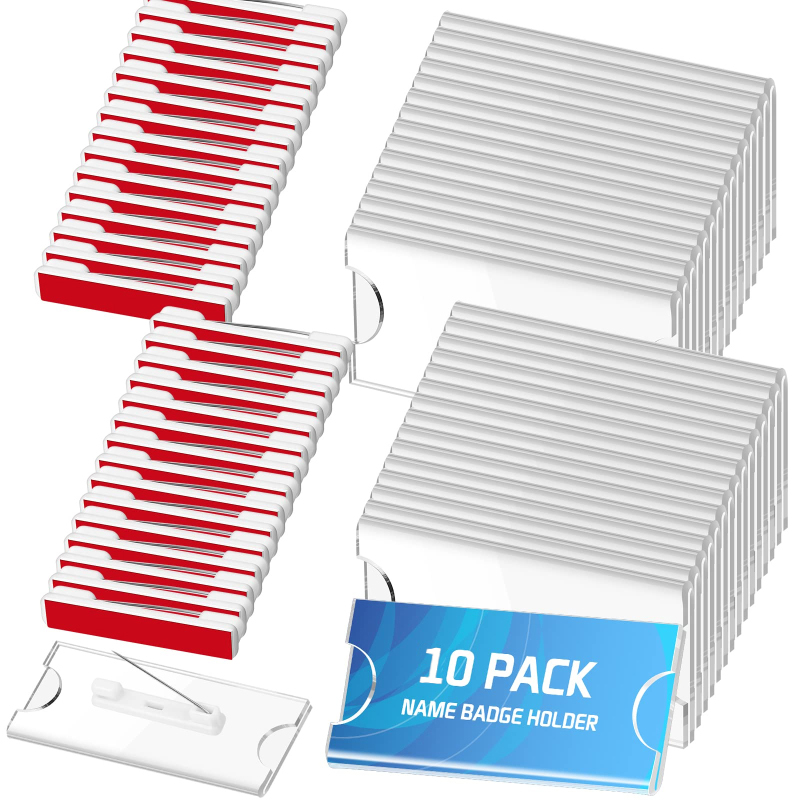 10Pcs Magnetic Acrylic Name Badge Holder 70x30mm for Office Conference ...