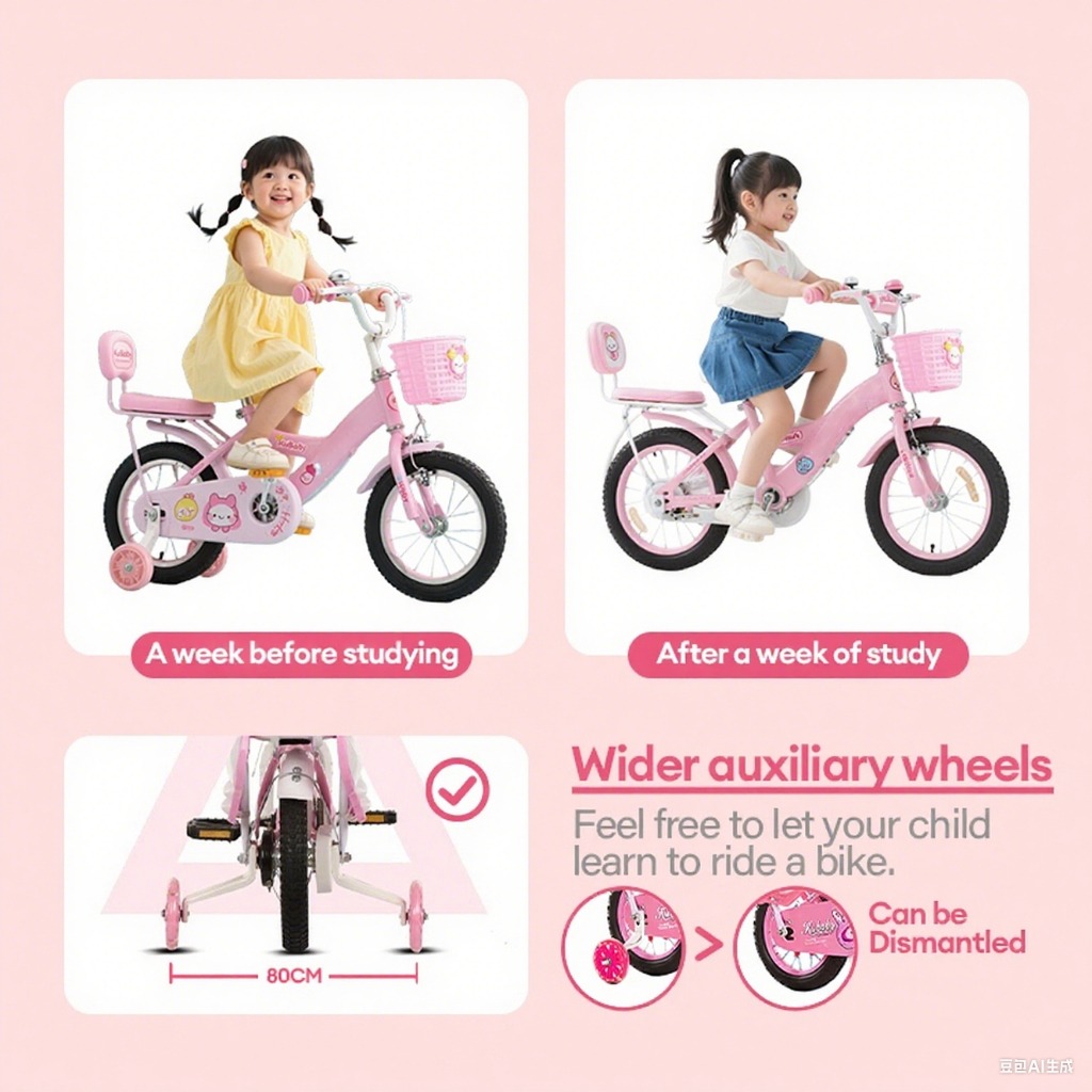 Bike for Kids 12/14/16/18 Inch with Front Basket and Back Rest Toddler ...