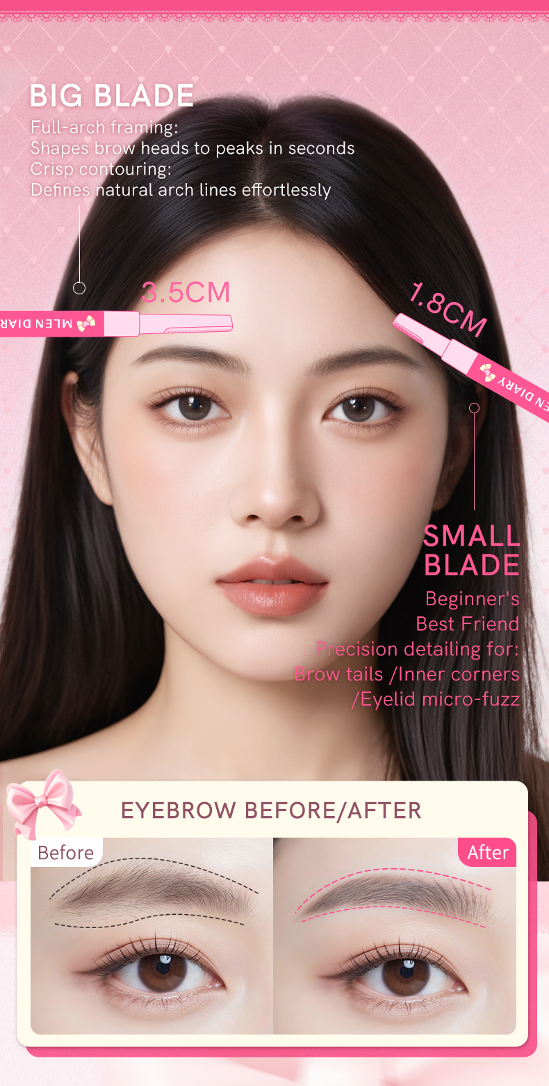 MLEN DIARY Eyebrow Razor Ladies Dedicated Double-Headed Eyebrow Razor ...