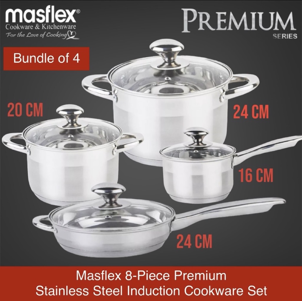 Masflex Original Premium Stainless Steel Induction Ready Cookware Set ...