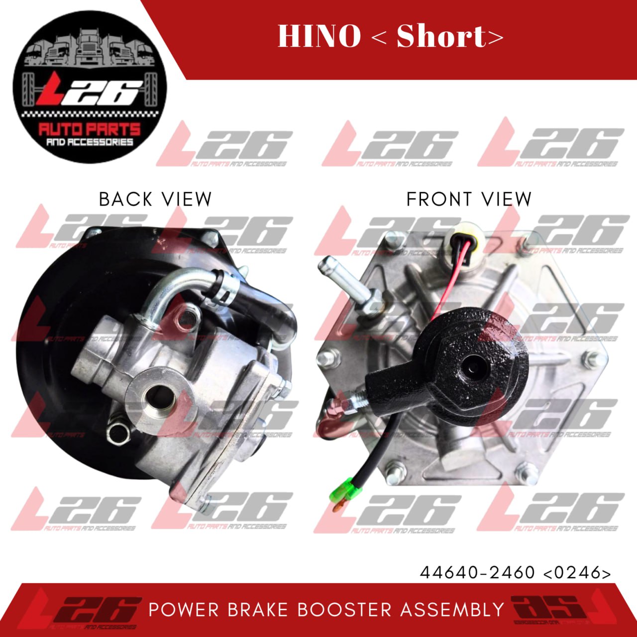 Hino POWER BRAKE BOOSTER ASSEMBLY Short type 44640-2460 | Shopee ...