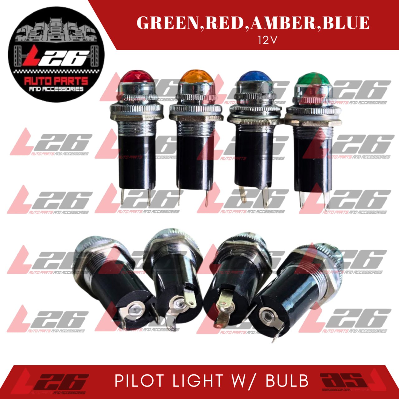 12volts 2T Warning Pilot Light Bulb Indicator Car Boat Van Power ...