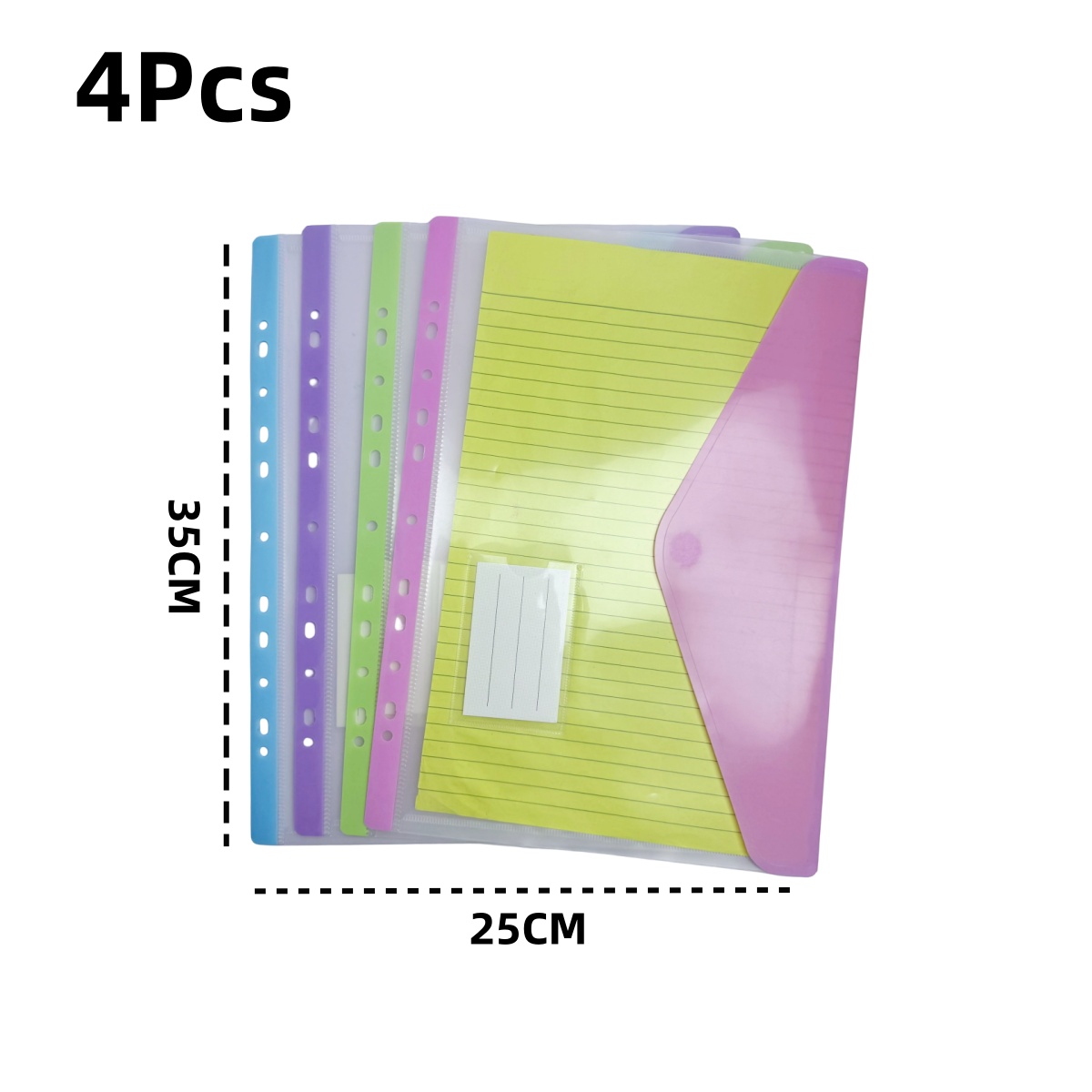 11 Hole A4/Long Loose Leaf File Bag Transparent Envelope Pocket File ...