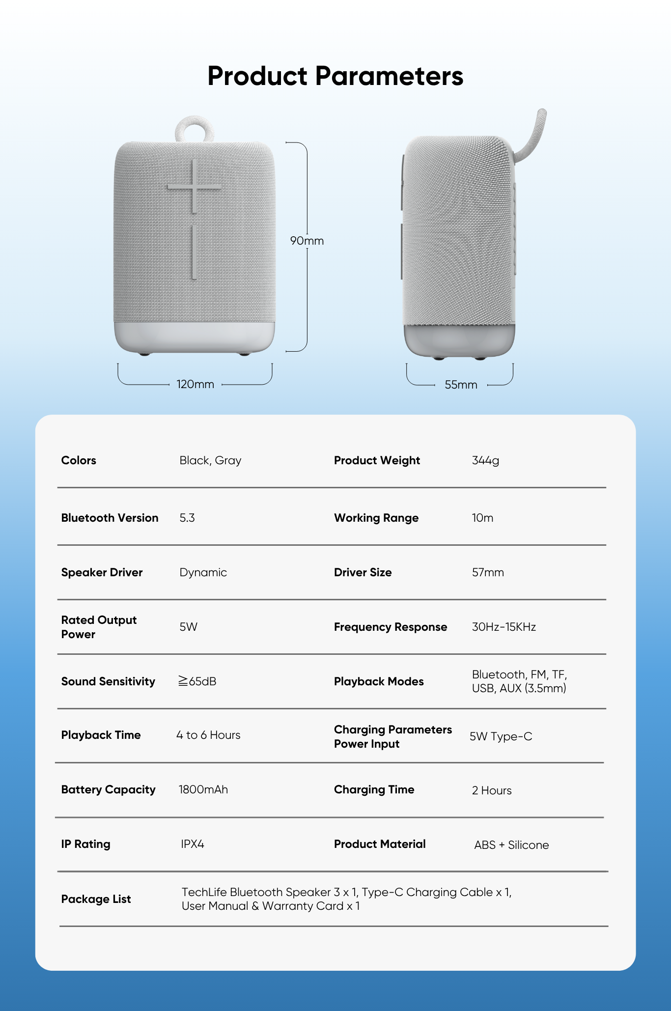 TechLife Bluetooth Speaker 3 l Smart 1800mAh Battery l Splash-Proof ...