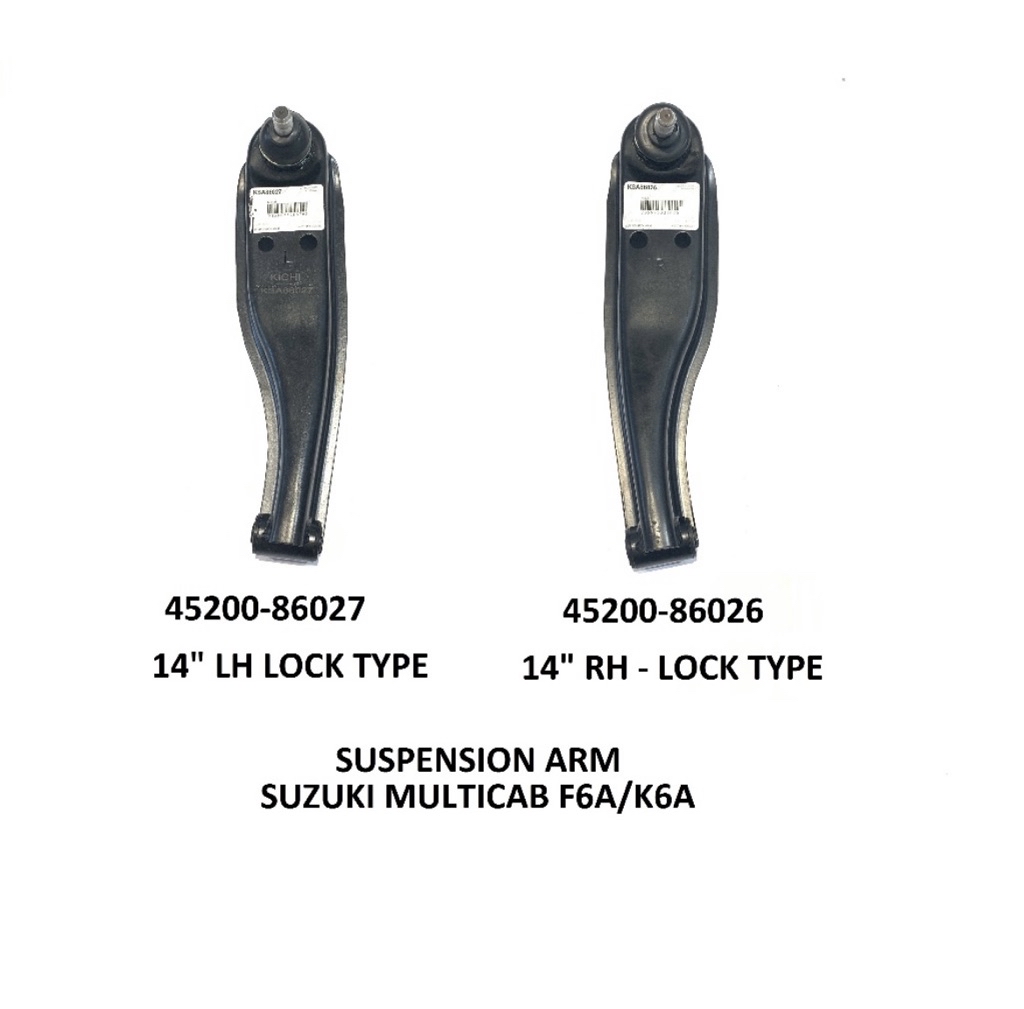 SUZUKI MULTICAB SUSPENSION ARM F6A / K6A 14" LOCK TYPE. 45200-86026 RH ...