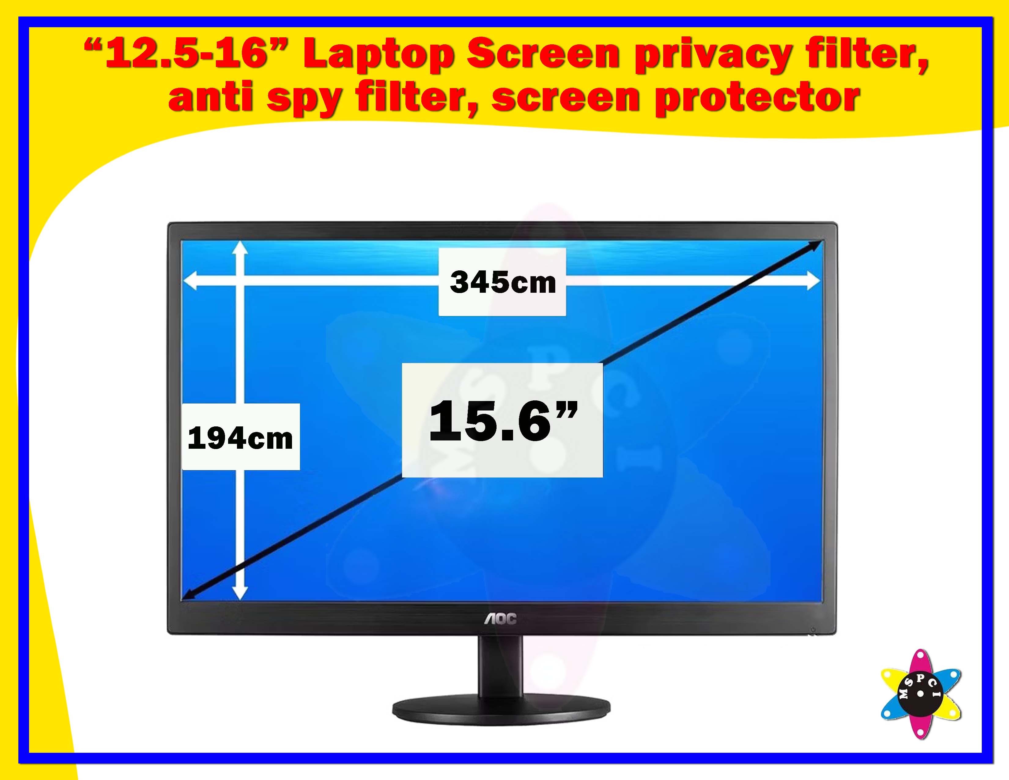 “12.5-16” Laptop Screen privacy filter, anti spy filter, screen ...