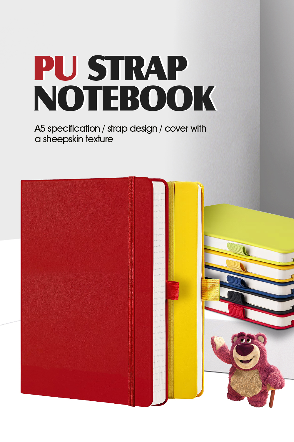 [A5 Size] Stationery 25K Moleskin Rubber Diary Strap Notebook w/ String ...