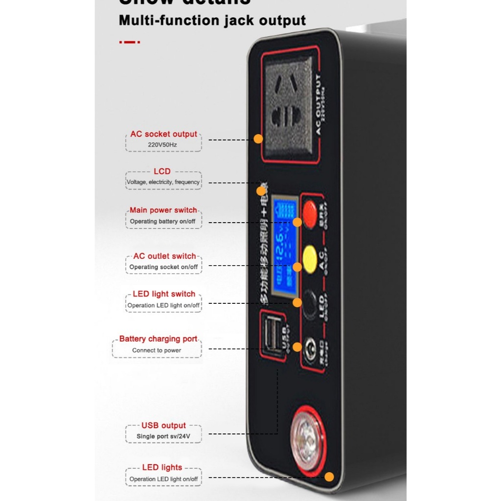 MOKETA 300W Portable Power Station Multifunctional Large Capacity Solar ...