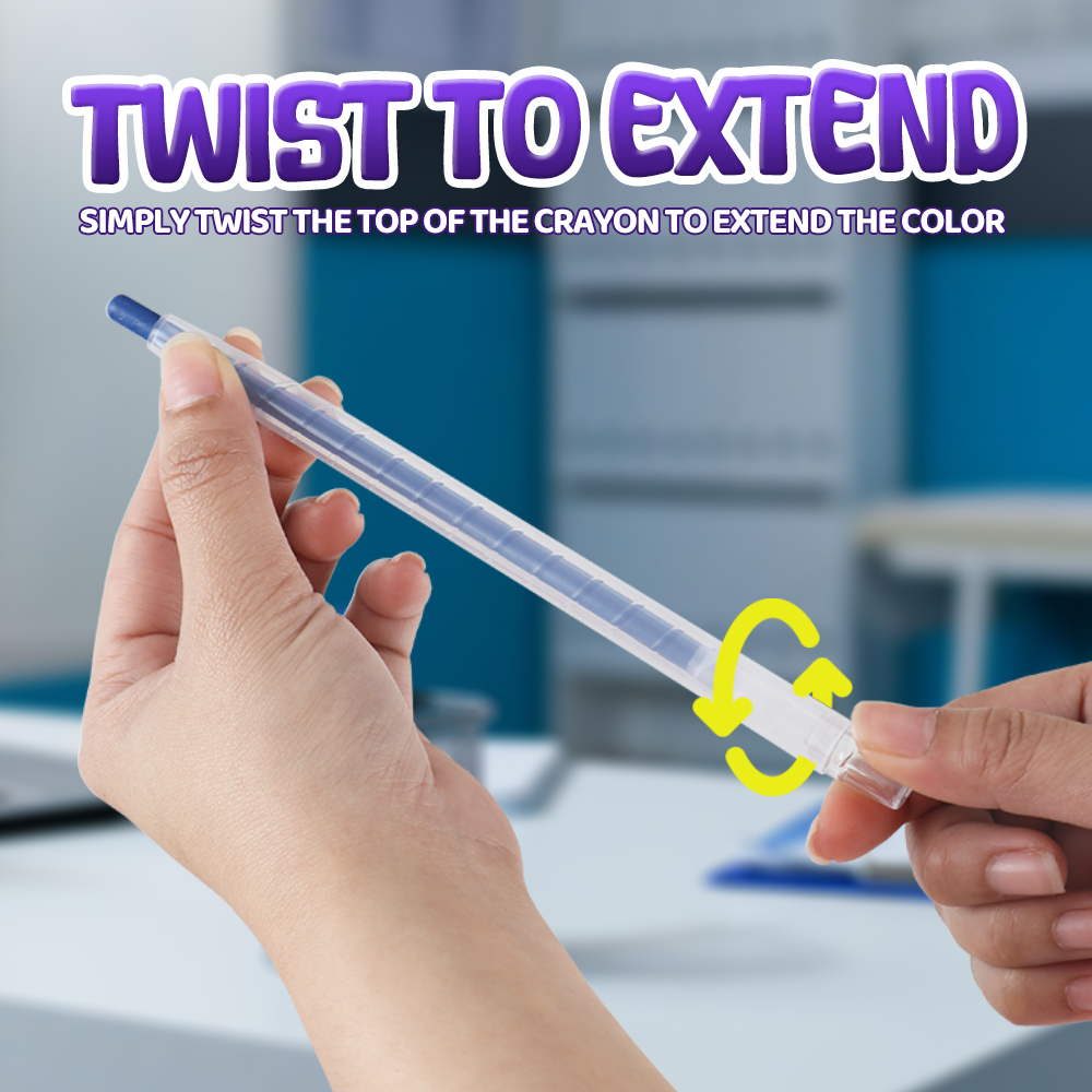 FCI Twistable Crayons Set 8/12/18/24 Colors –No Sharpen, Smooth ...