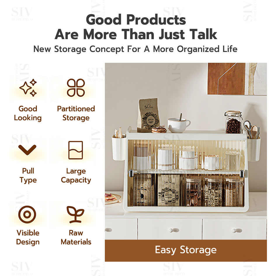 SIV Desktop Plastic Storage Cabinet Tea Coffee Cup Storage Rack Spice ...