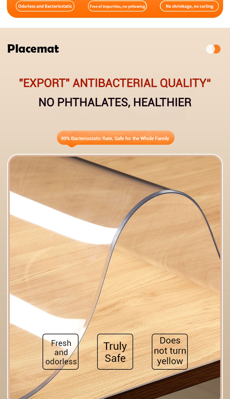 2-12 seater Transparent PVC Tablecloth Heat Resistant Non-toxic ...