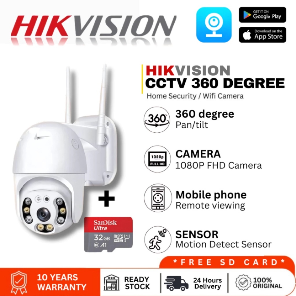Hikvision 360° CCTV Camera 1080P WiFi Auto Tracking IR Night Vision 2 ...