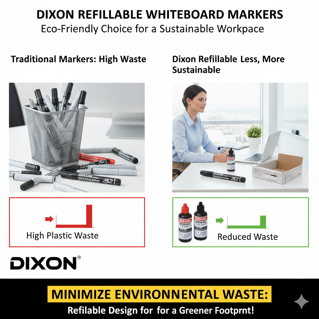 Dixon Whiteboard Marker (12 Pcs) | Refillable Dry Erase Pen | 3mm ...