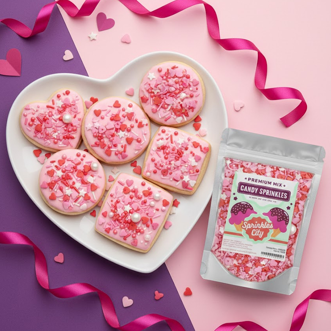 Valentines Special - Candy Sprinkles Mix - Edible Decor Candy Cake ...