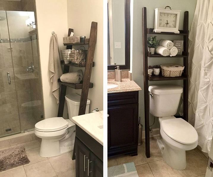 wooden bathroom ladder shelves over the toilet shelving bathroom racks ...