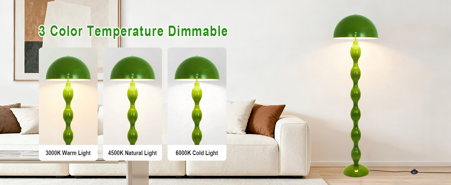 Floor Lamp Creative Green Mushroom Lamp Standing Lamp with Foot Switch ...