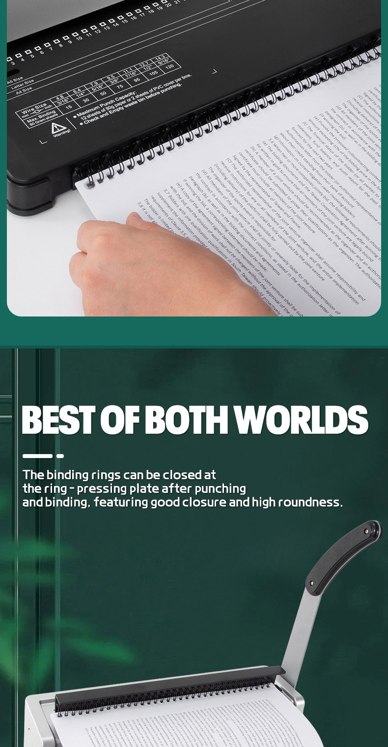 34 Hole Ring/Comb Binding Machine A3/A4 Size Office Heavy Duty Binding ...