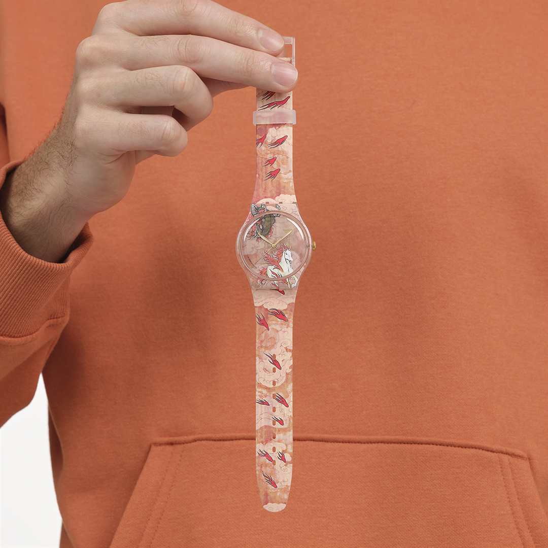 Swatch Original RIDING THE CLOUDS SUOZ369 Brown Silicon Strap Watch ...