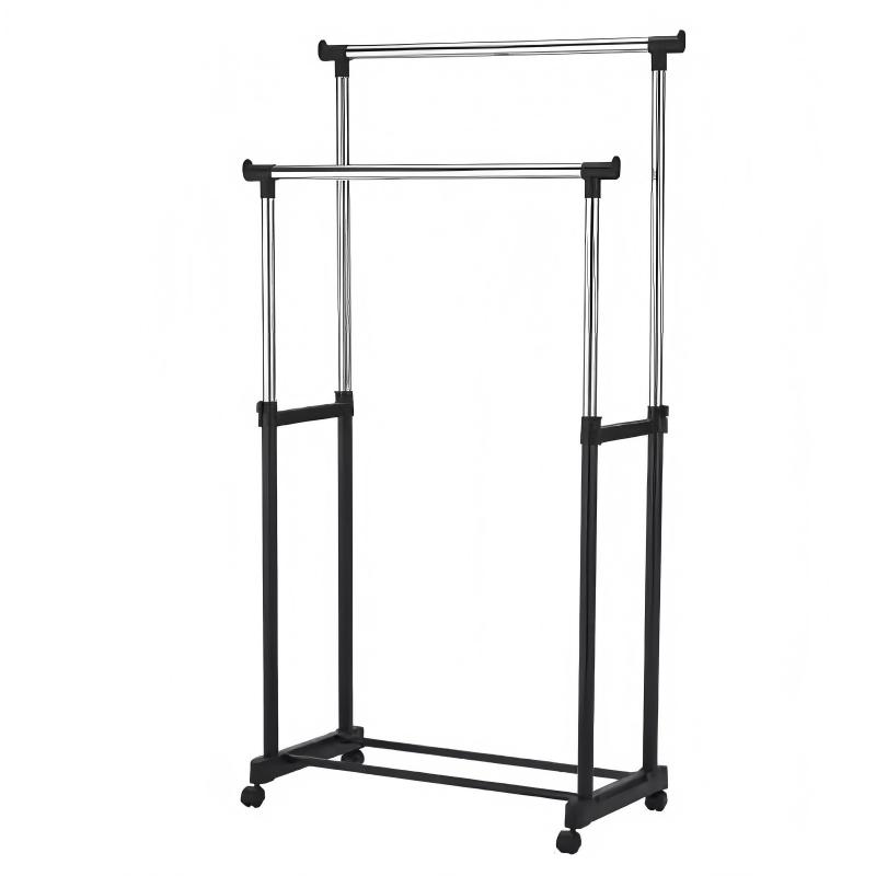 Portable and adjustable clothes rack with multiple options,Double pole ...