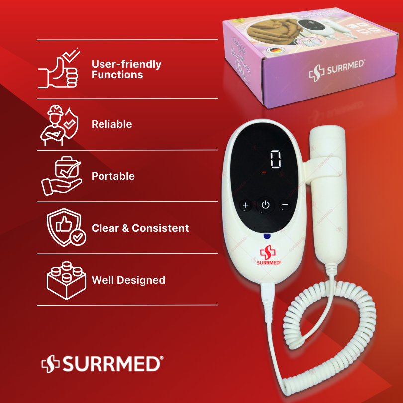 SURRMED Digital Fetal Doppler | Battery-Operated Baby Heartbeat Monitor ...