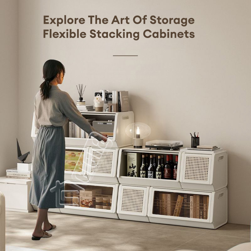 SN Transparent Flip-Top Storage Box with Wheels|Stackable Organizer for ...