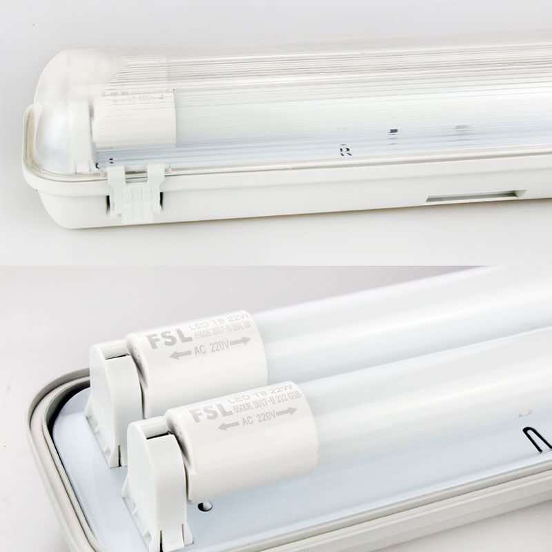 T8 Tri-proof LED Fluorescent Lamp with Dual Single Tubes, Complete Set ...