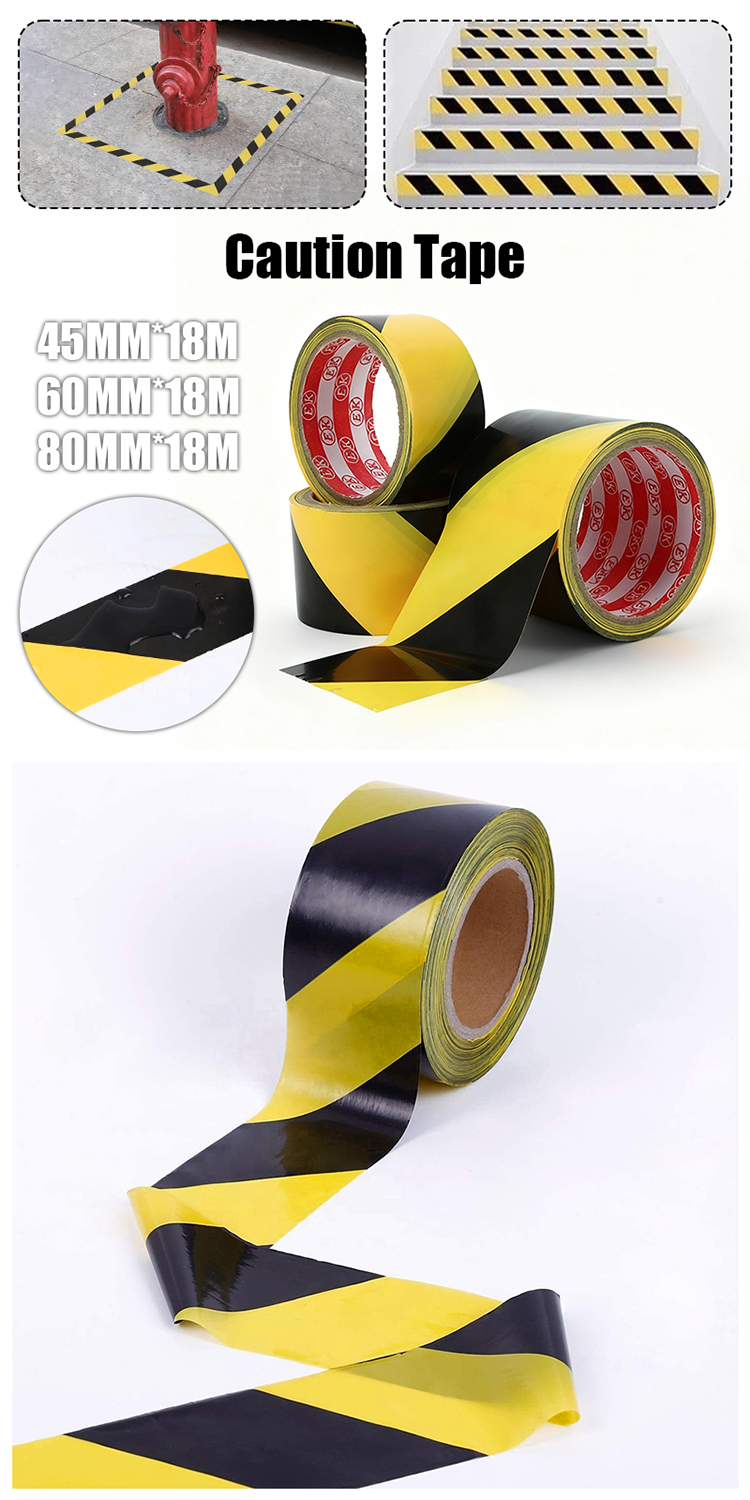 （Fast Delivery）18M Floor Caution Tape 45mm/60mm/80mm Black And Yellow ...