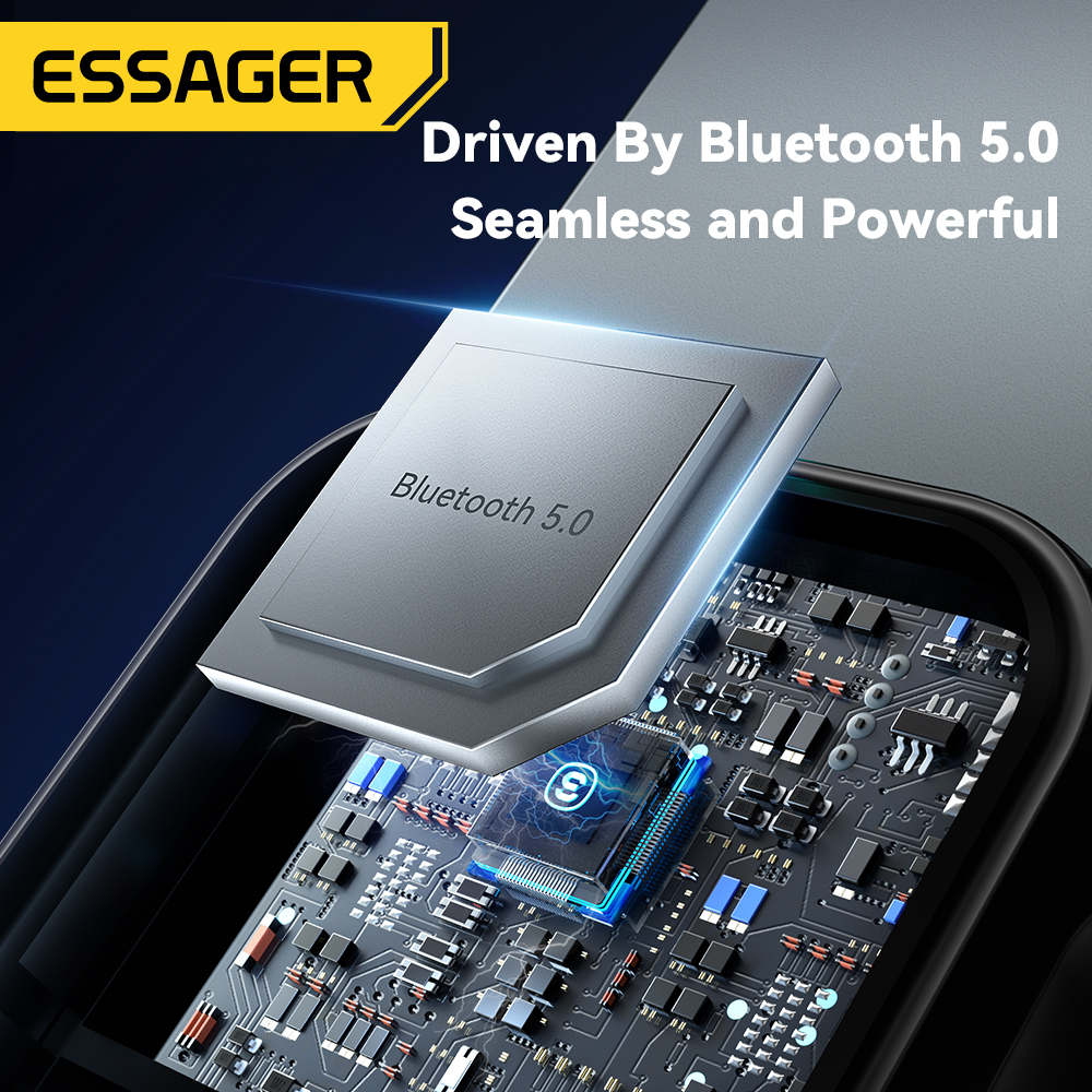 ESSAGER Car Bluetooth 5.0 transmitter adapter USB to AUX 3.5MM ...