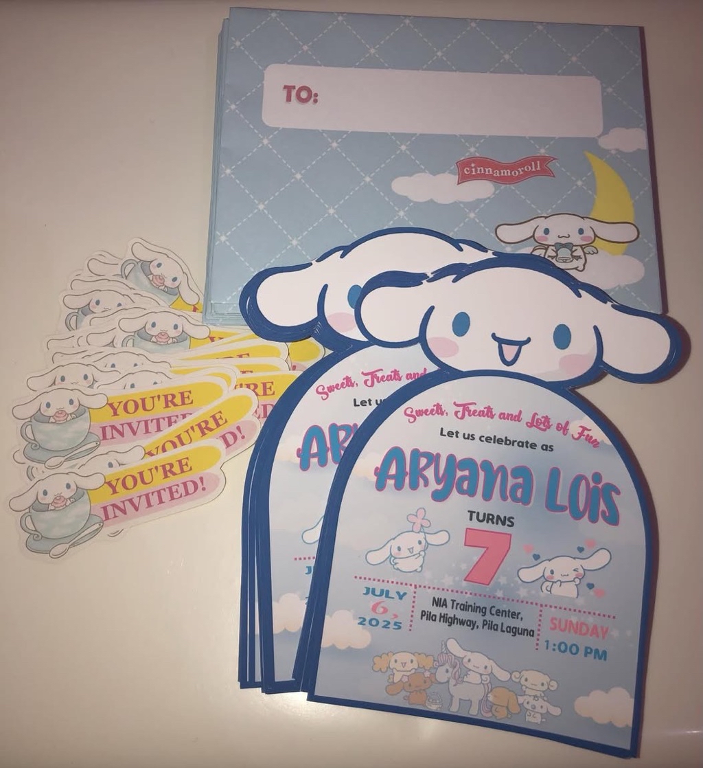 Invitation Set Blue Rabbit Theme Cinna Mo Roll with Envelope and ...