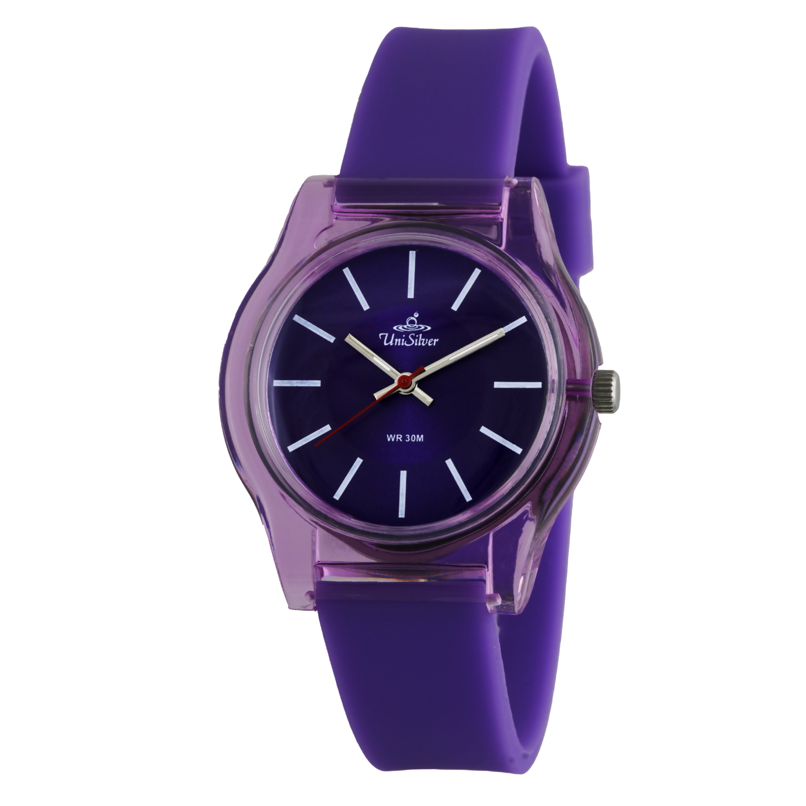UniSilver TIME Womens Transparent Violet Analog Rubber Watch KW3491 ...
