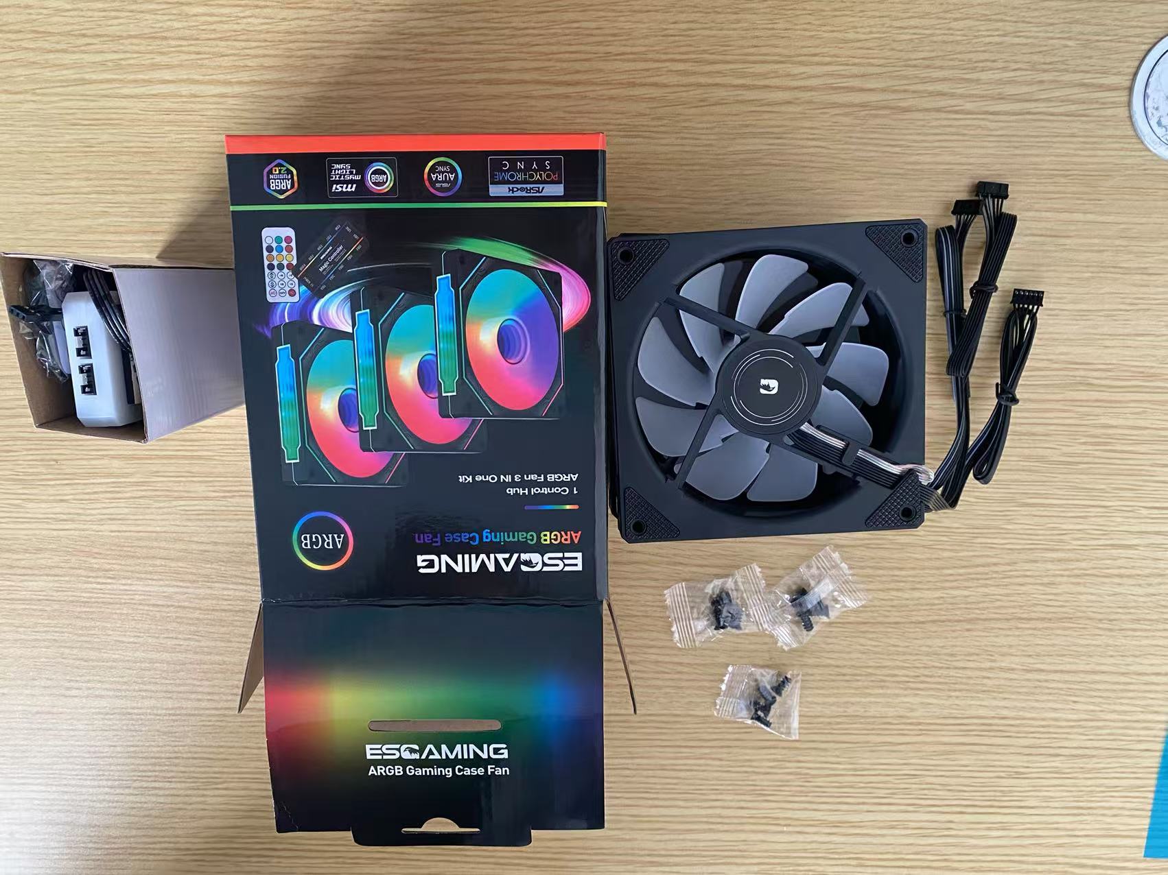 Esgaming 3in1 ARGB Case Fan 120mm CPU Fan 6PIN PWM Infinite Mirror ...