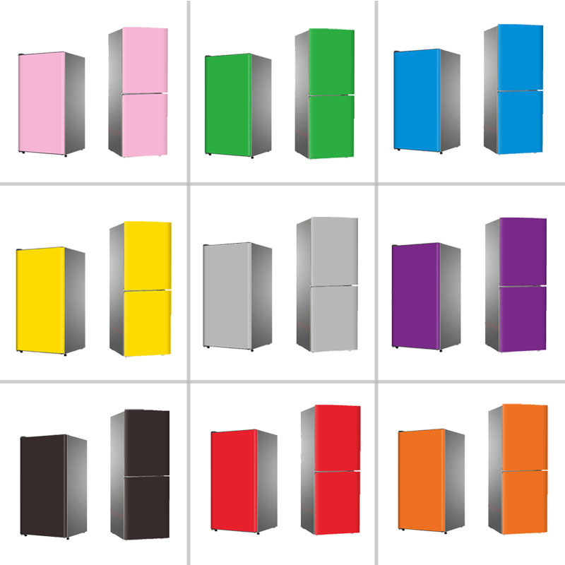 Solid Plain Color Refrigerator Self Adhesive Sticker Cover 1 Door 2 ...