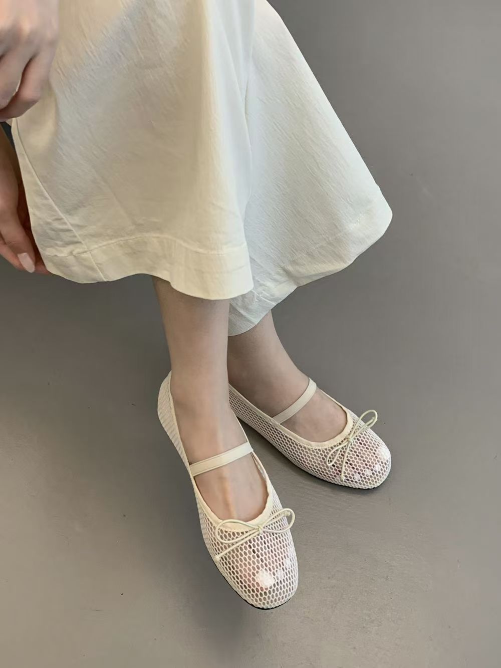 S.Maixi Mesh Mary Jane Sandals for women Comfortable breathable Ballet ...