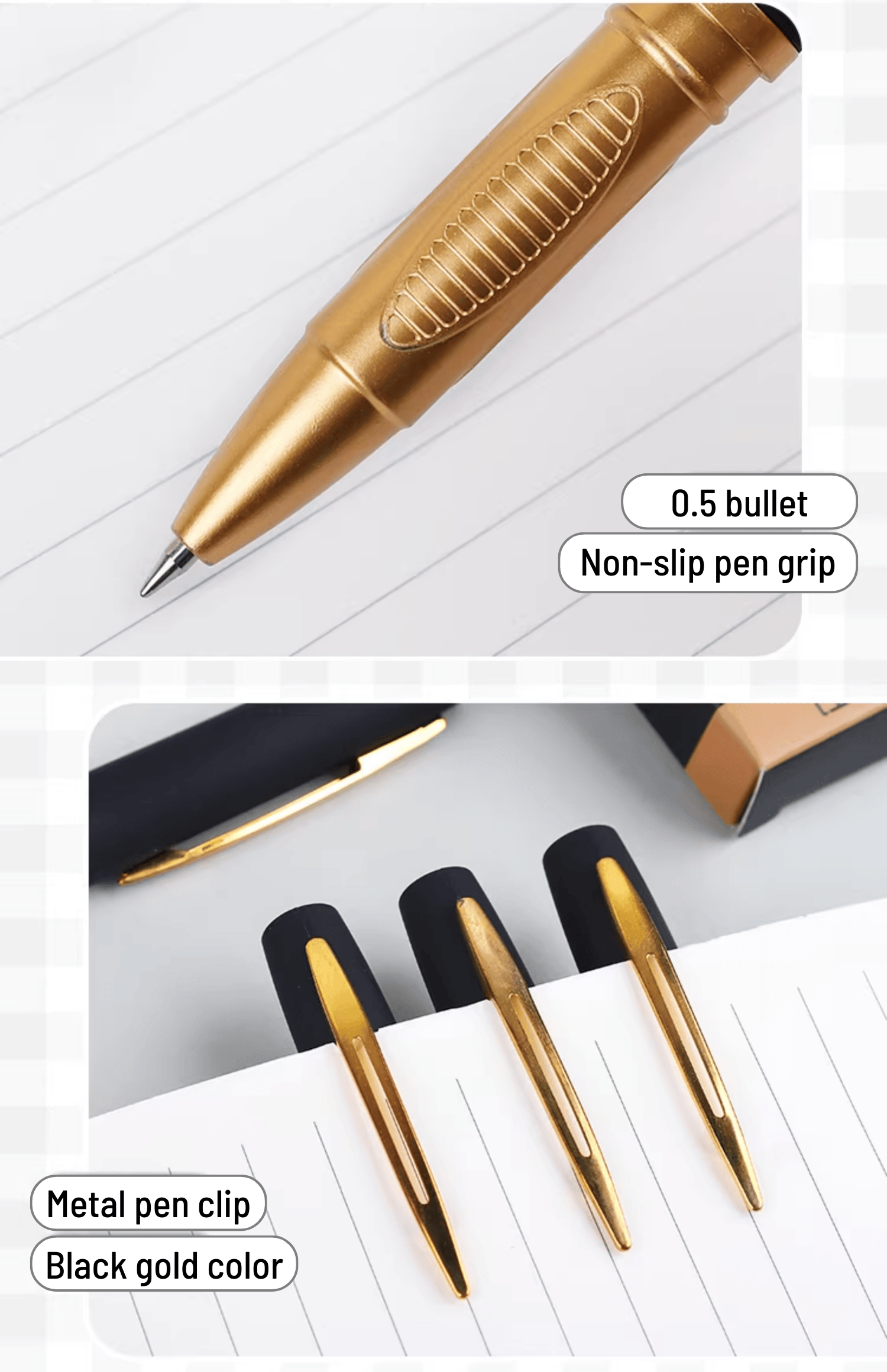 (5 pcs) Simple Black Signature Pen 0.5/0.7/1.0mm Gel Pen Black Box ...