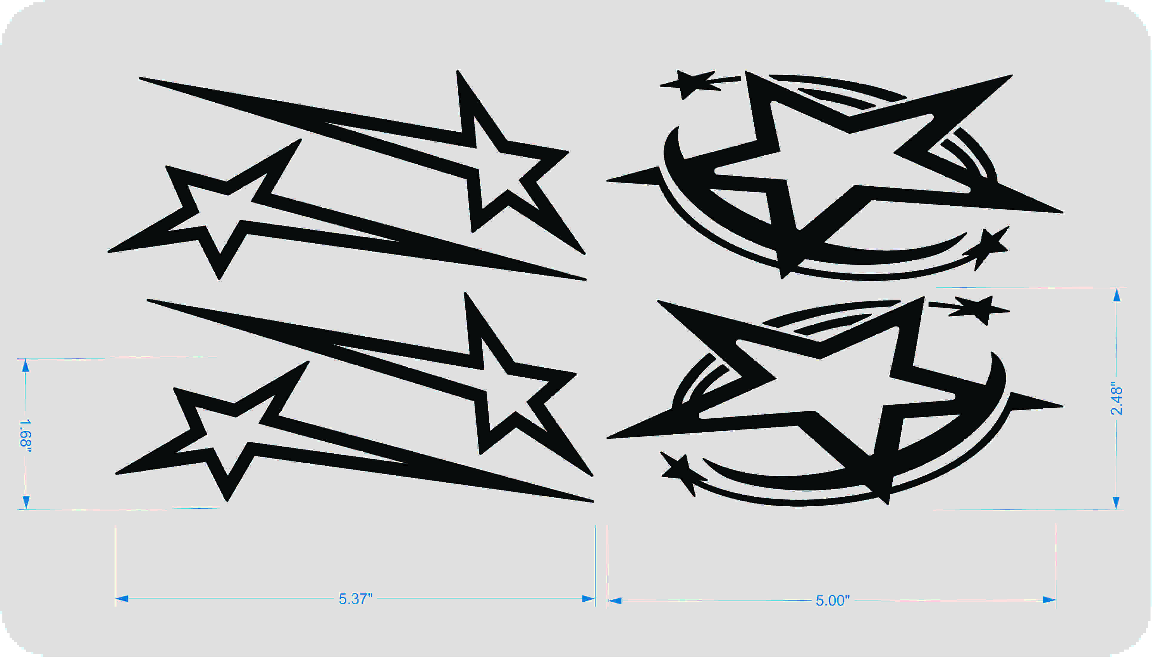 STAR DESIGN LIGTHNING STAR STICKER VINYL CUTOUT FOR VEHICLE ERVAN ...