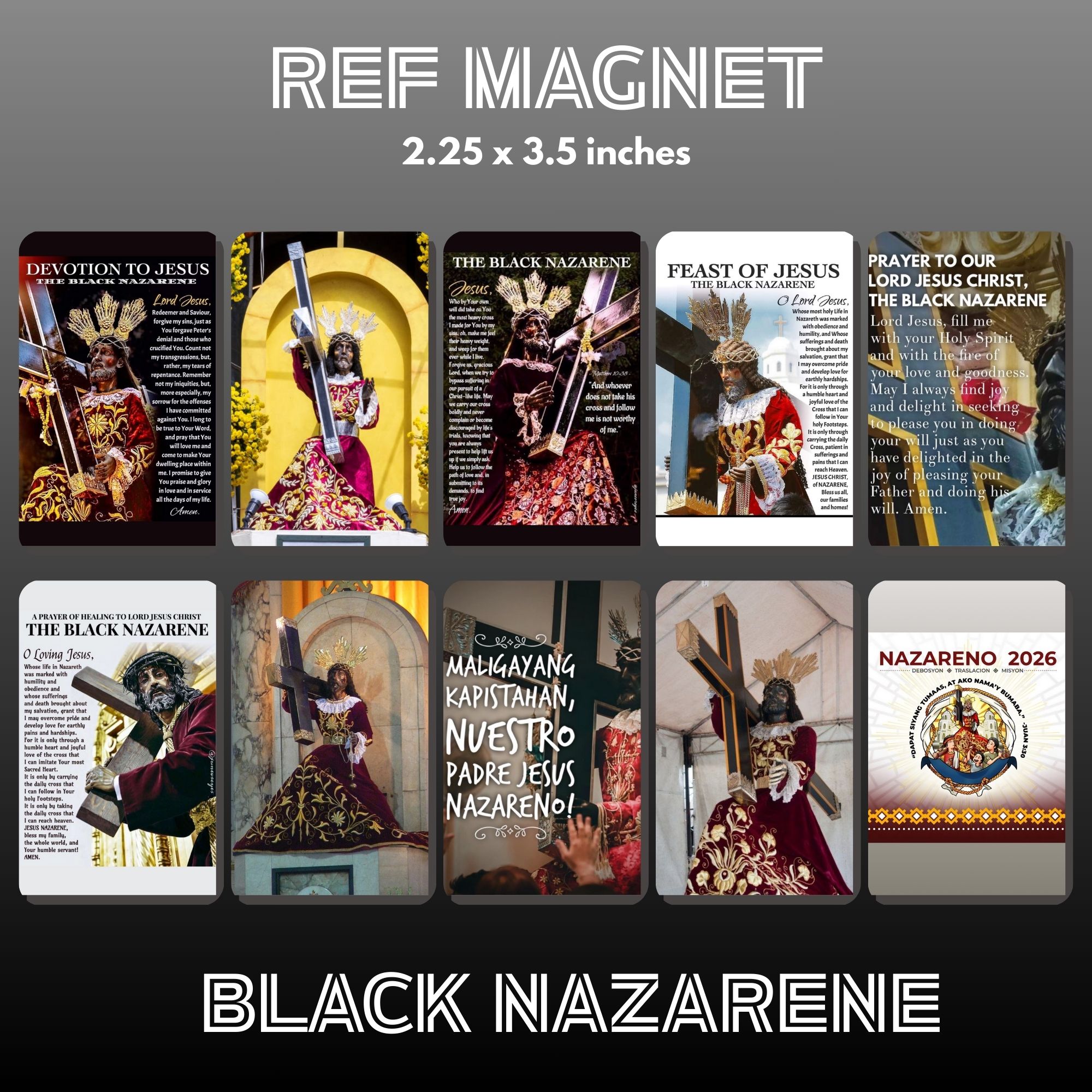 MAGNET REF | BLACK NAZARENE | SOUVENIR | GLOSSY | WATERPROOF | HIGH ...