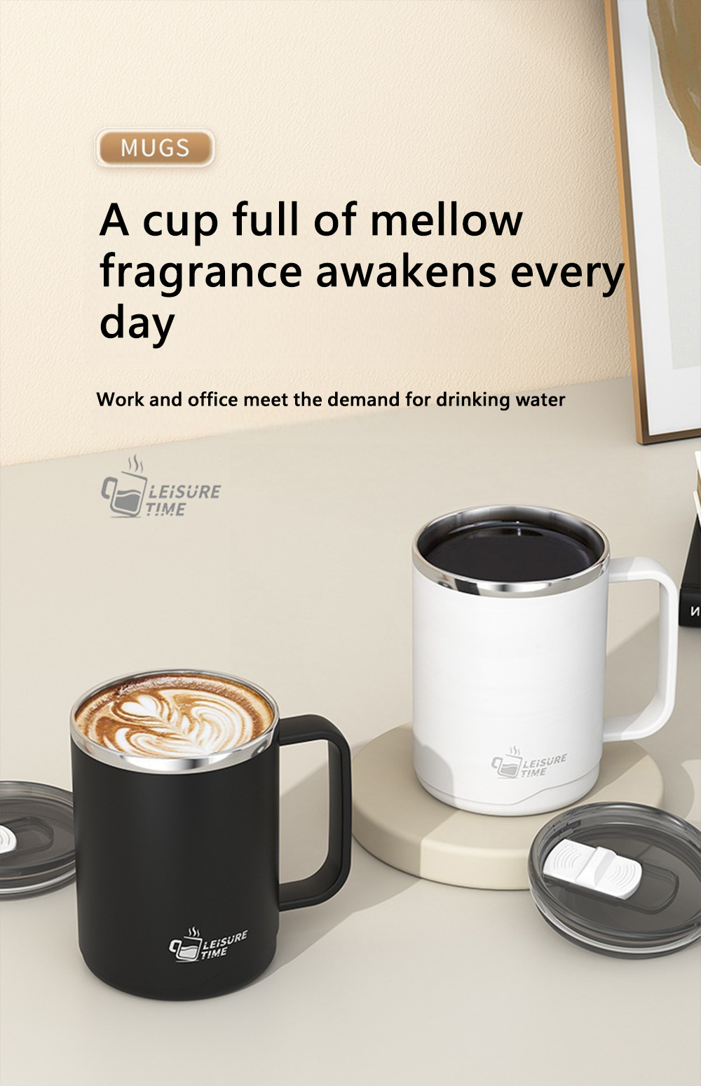 500ML Insulated Mug With Lid Stainless Steel Material Portable ...