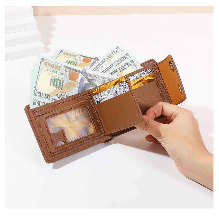 Mumu 1177 Bi-Fold Safety Wallet in Snap Button Closure with Transparent ...