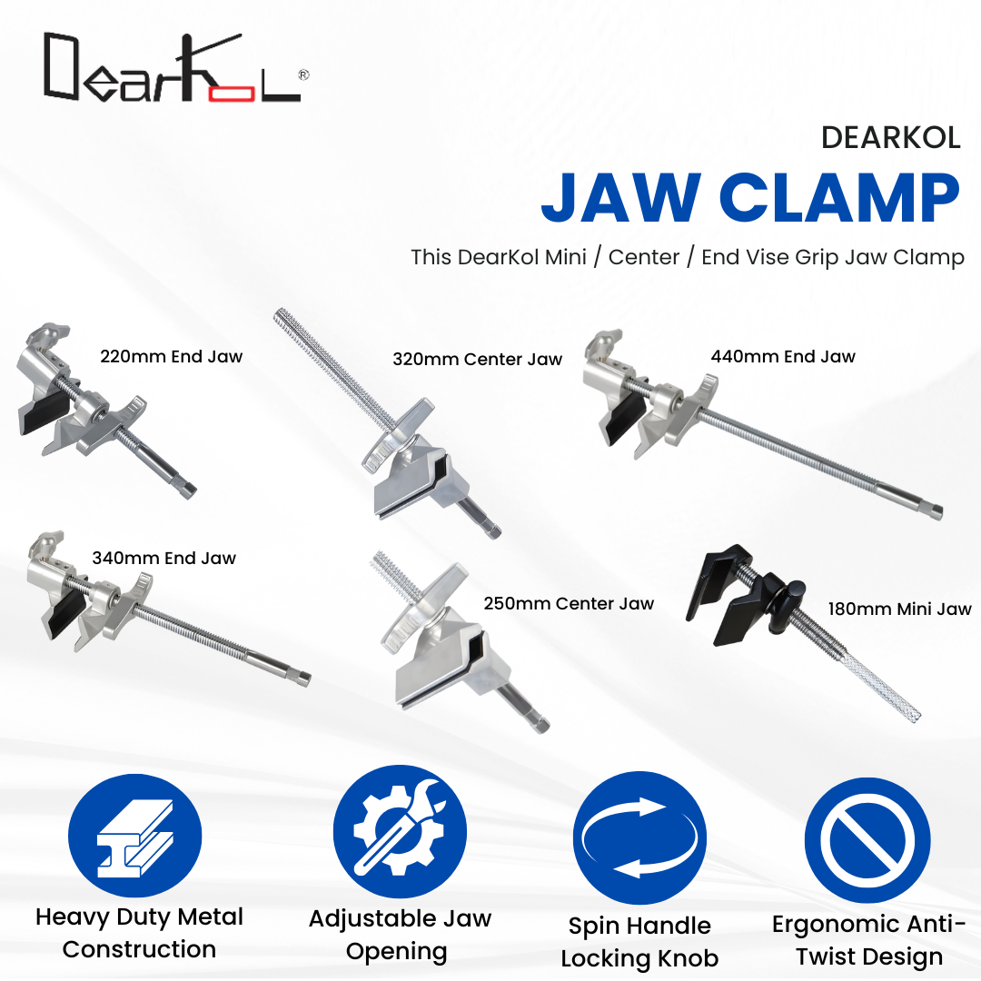 Dearkol End / Center / Mini Vise Grip Jaw Clamp Flat Clip with 5/8 ...