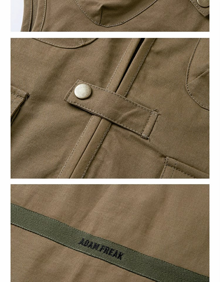 Cargo Vest For Men Outdoor Multi Pocket Khaki Utility Vest Sleeveless ...