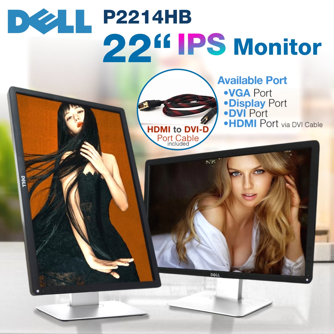 DELL 22" IPS FULL HD LED Monitor - with PIVOT / Vertical Mode Function ...