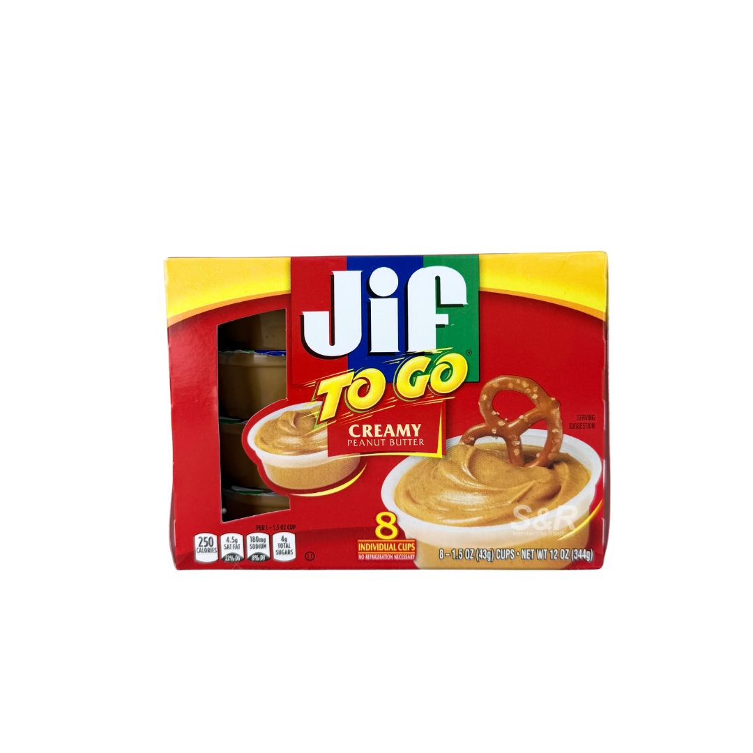 Jif To Go Creamy Peanut Butter 8 cups and Jif To Go Crunchy Peanut ...