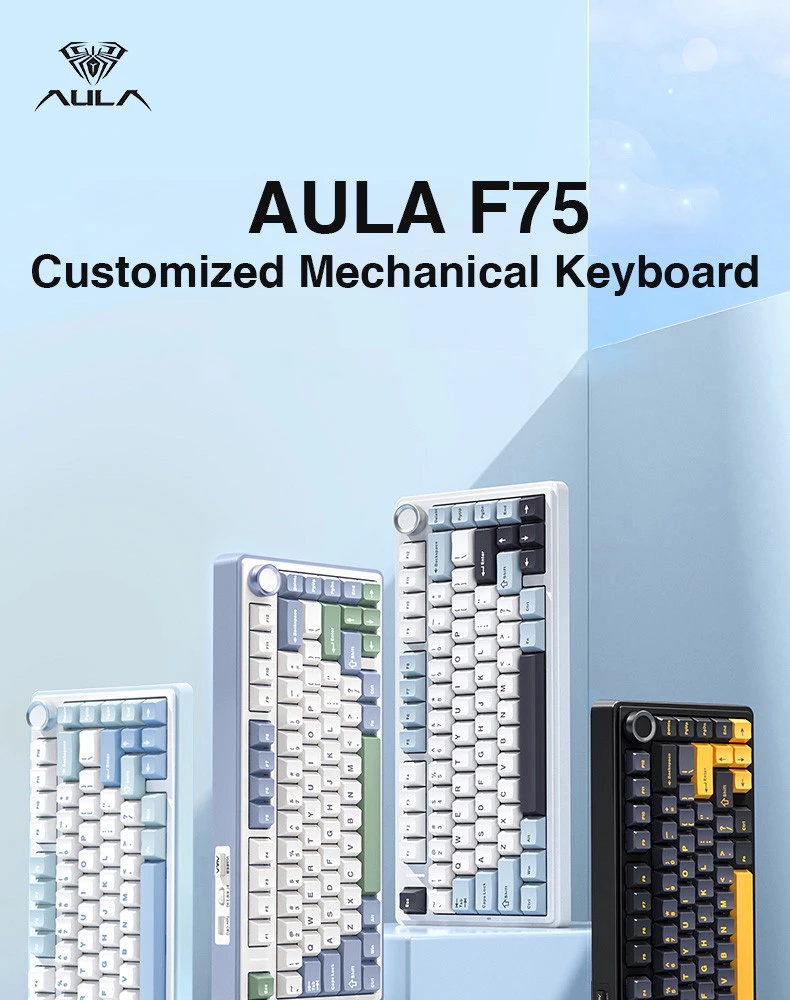 [AULA SALE LIMITED TIME ONLY] Aula F75 Gaming Mechanical Keyboard 3in1 ...