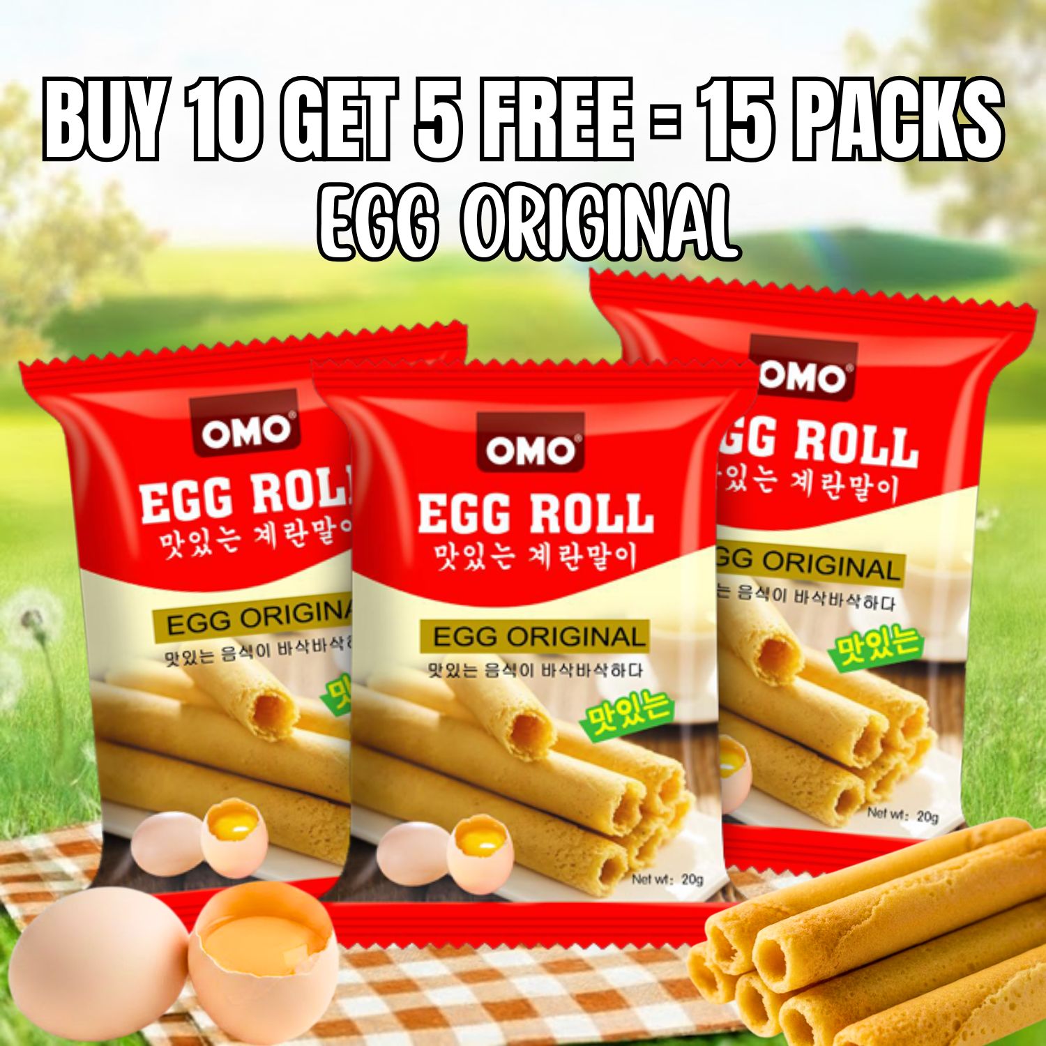[BUY 10 GET 5 FREE] EGG Roll Taste with Real Egg, Delicious Snacks and ...