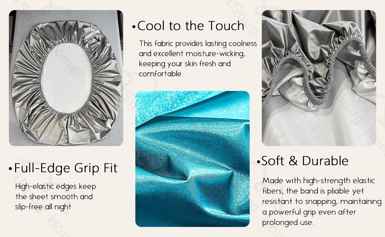 Bedsheet Satin Silk Bedsheets Soft Cooler Bed Fade Resistant Bed Sheet ...