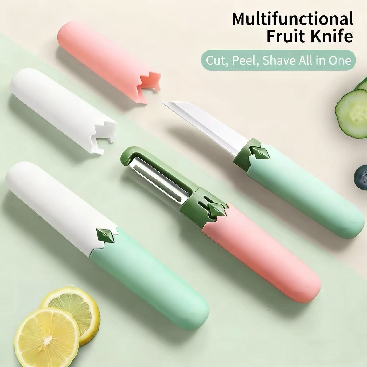 2 in1 Fruit Peeler Portable Stainless Steel Knife Fruit Knife Kitchen ...